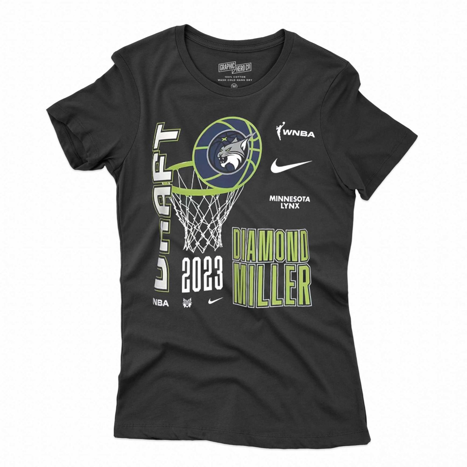 Diamond Miller Minnesota Lynx 2023 Wnba Draft Name Number T-shirt ...