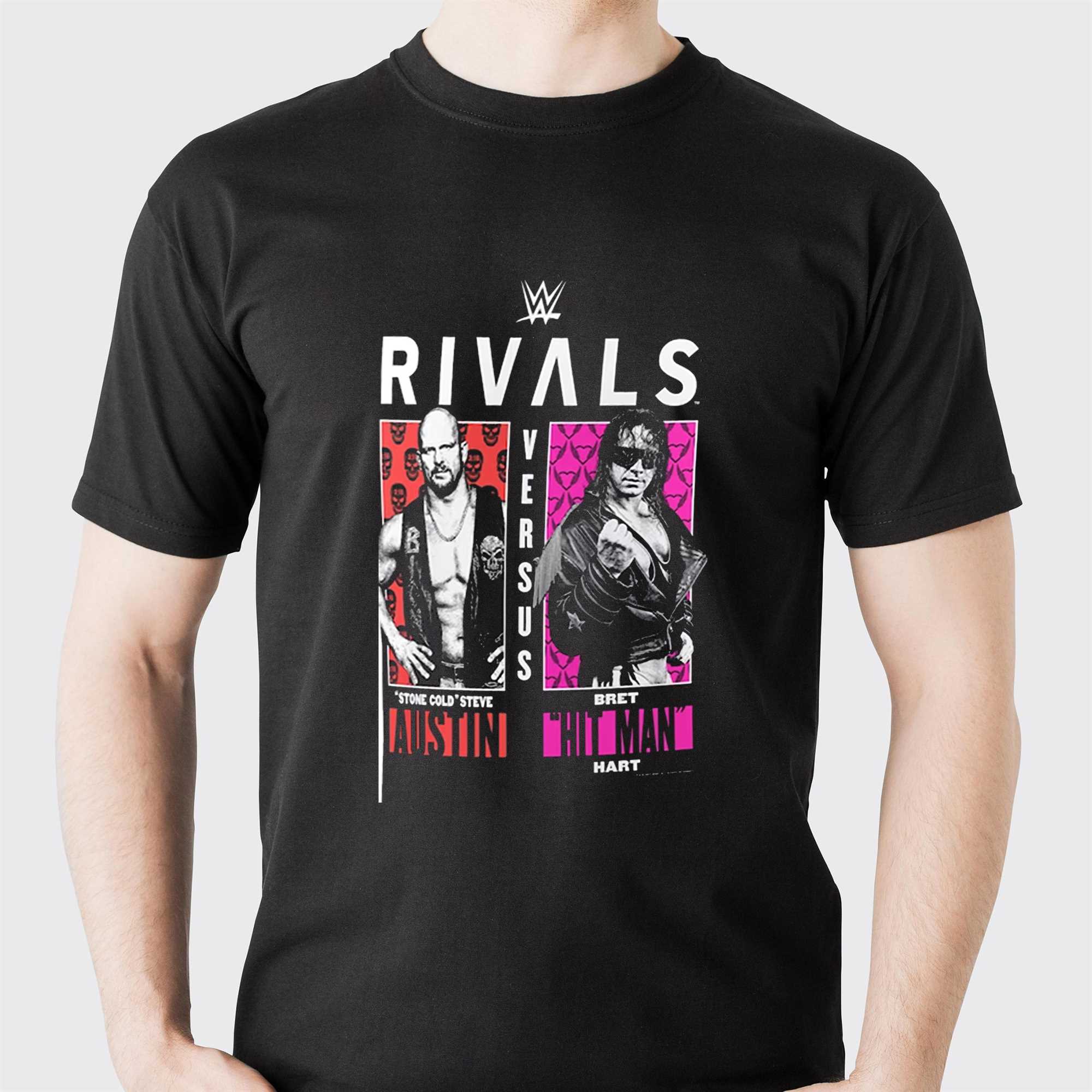 Stone Cold Steve Austin Vs Bret Hit Man Hart Wwe Rivals T-shirt ...